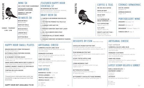 Menus | Social Bird